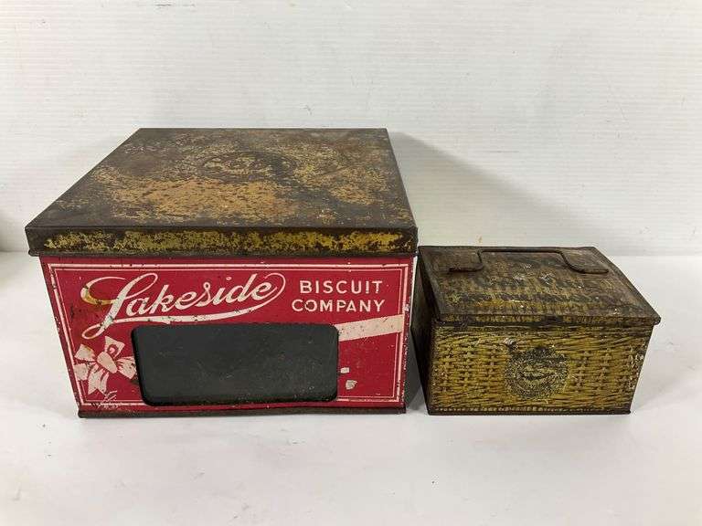Lakeside Biscuit Company Metal Display Tin and Small Decorative Metal ...