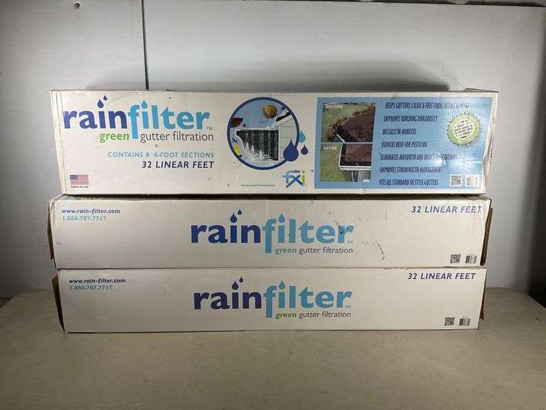 Rain Filter Gutter Filtration System, 3 Sealed Boxes, 32 Linear Feet ...