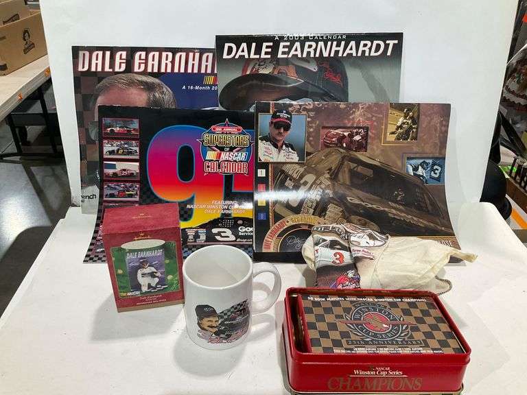 Dale Earnhardt NASCAR Memorabilia Collection Including Calendars, Mug ...