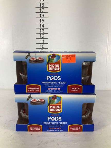 Set of Two More Birds Pods Hummingbird Feeders with Ready-to-Use Nectar ...