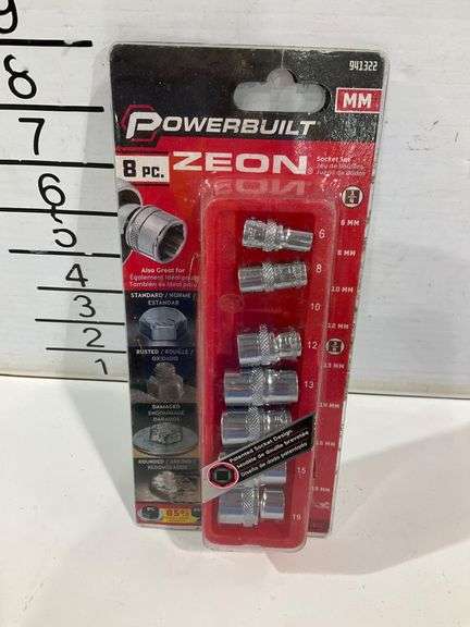 Powerbuilt Zeon 8-Piece Socket Set, Metric, Model 941322 - Hash Auctions