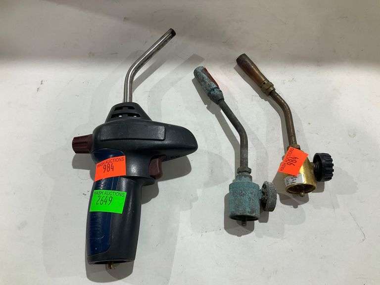 Set of Three Assorted Blow Torch Ends with Metal and Plastic Components ...
