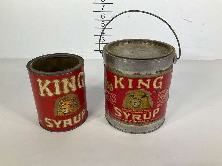 King Syrup Metal Cans with Lion Branding, Set of 2 - Hash Auctions