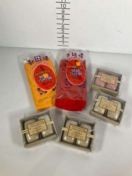 Washcloths and Packaged Soap Bars Set - Hash Auctions