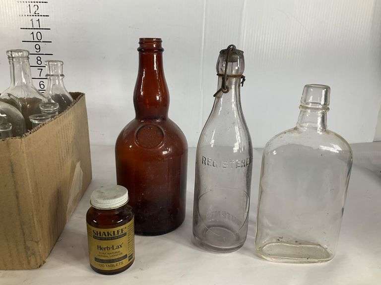 Collection of Assorted Glass Bottles, Including Apothecary and Beverage ...