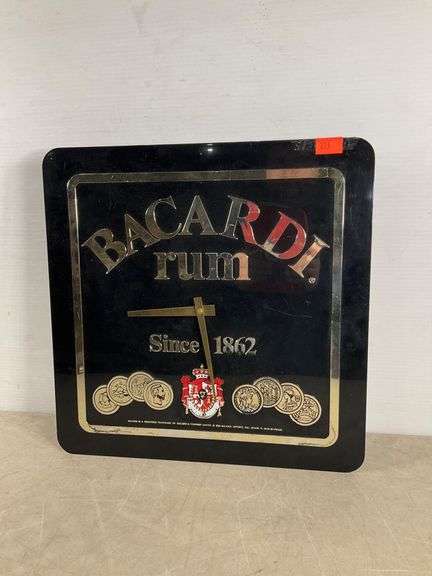 Bacardi Rum Advertising Clock, 17-Inch, Works - Hash Auctions