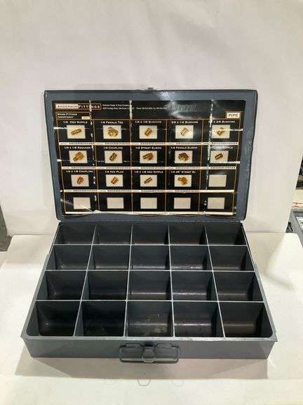 Two Metal Storage Cases with Compartments and Assorted Labels - Hash ...