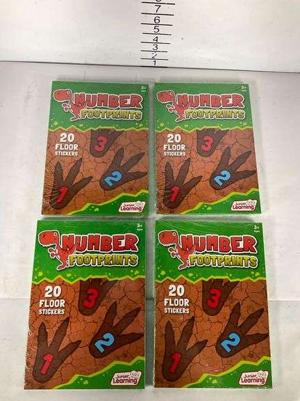 Set of 4 Junior Learning Number Footprints Activity Packs with 20 Floor ...