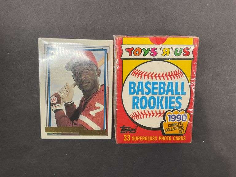 Two sealed packs of sport cards, Toys R Us 1990 baseball Rookies Topps ...