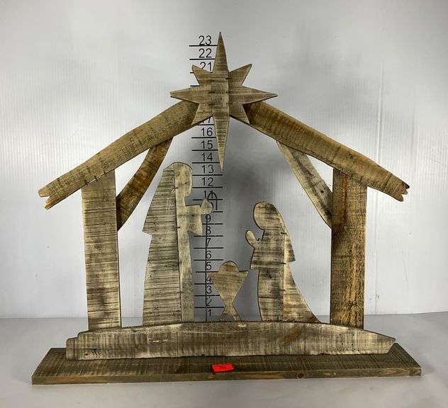 Rustic Cutout Nativity Scene Decor with Star Accent - Hash Auctions