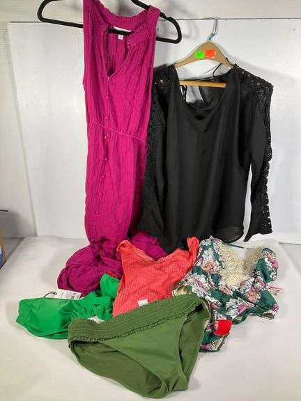 Assorted Women’s Clothing Lot Featuring Dresses, Tops, and Swimwear ...