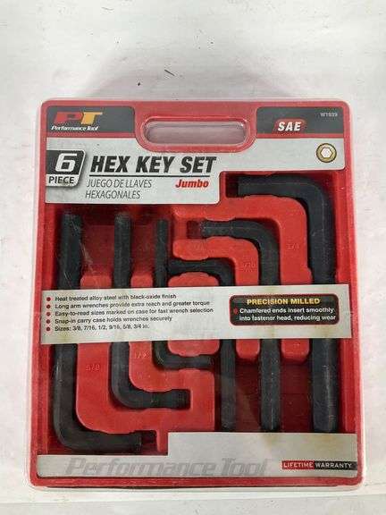 Performance Tool 5-Piece SAE Hex Key Set - Hash Auctions