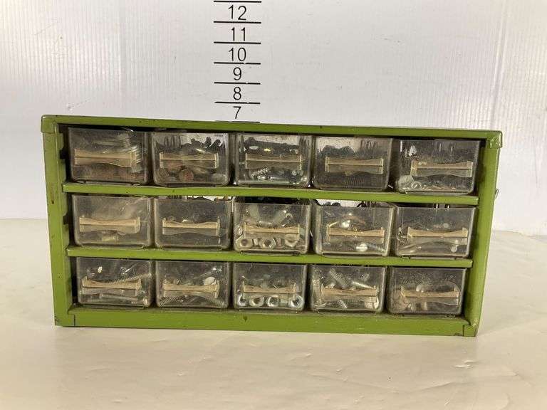 Raaco Green Storage Drawer Unit with Assorted Hardware - Hash Auctions