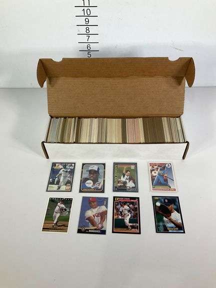 Collection of Baseball Trading Cards in Cardboard Storage Box - Hash ...