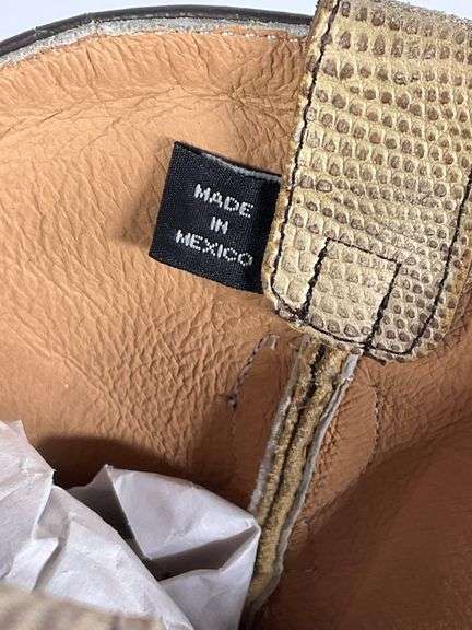 Men’s Size 12 D Leather Cowboy Boots with Embroidered Shafts - Hash ...