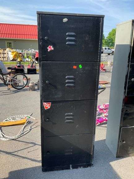Four-Tier Metal Locker Unit with Ventilated Doors - Hash Auctions