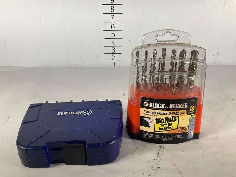 Black & Decker 18-Piece Drill Bit Set and Kobalt Drill Bit Set - Hash ...