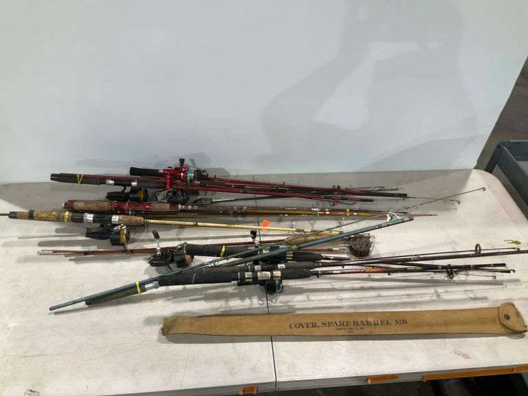 Assorted Fishing Rods and Reels with Canvas Spare Barrel Cover - Hash ...