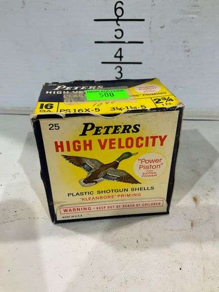 Peters High Velocity Plastic Shotgun Shells, 16 GA, 2 3/4 Inch, 25 ...