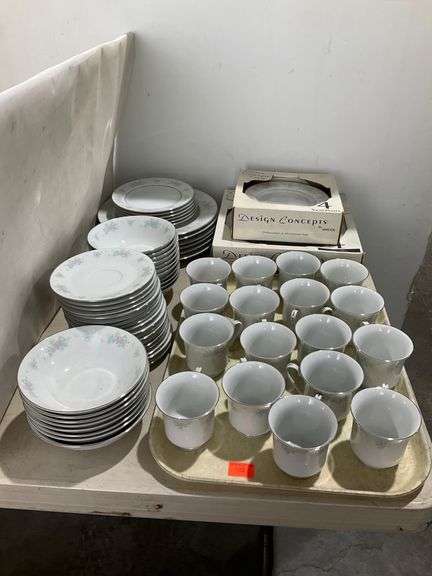 75-Piece China Garden Prestige Dinnerware Set with Floral Design - Hash ...