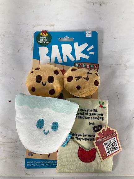 Bark Santa’s Town Dog Toy Set with Plush Cookies and Milk - Hash Auctions