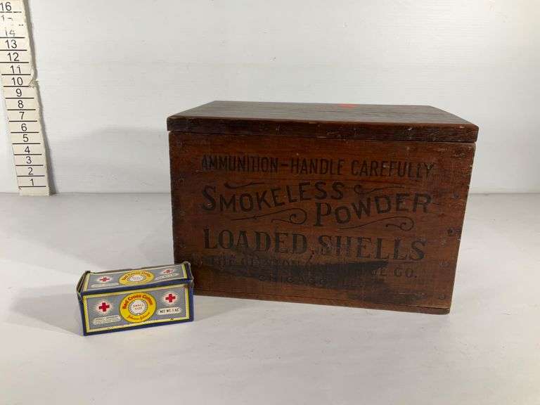 Vintage Wooden Ammunition Box for Smokeless Powder Loaded Shells and ...