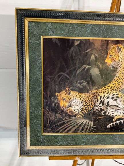 Framed Wildlife Print Featuring Leopards by Cedar Creek Collections, 44 ...