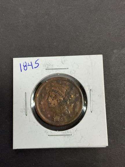 1845 large cent - Hash Auctions
