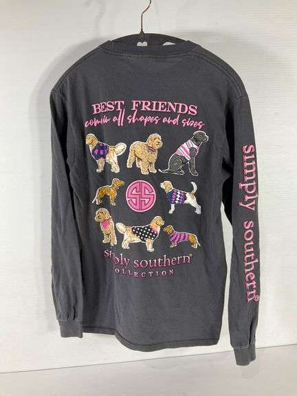 Simply Southern Long-Sleeve Graphic T-Shirt with Dog Print, Size Small ...