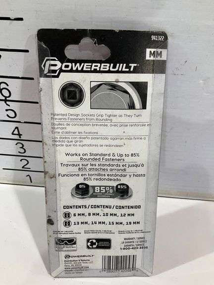 Powerbuilt Zeon 8-Piece Socket Set, Metric, Model 941322 - Hash Auctions