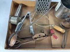 Collection of Vintage Metal Kitchen Utensils and Tools - Hash Auctions