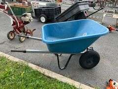 Jackson Two-Handled Wheelbarrow with Plastic Hopper and Dual Wheels ...