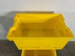 5 Stackable Yellow Plastic Storage Bins, 24x16x11 - Hash Auctions