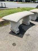 Concrete Half-Moon Bench with Separate Feet - Hash Auctions