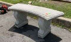 Concrete Half-Moon Bench with Separate Feet - Hash Auctions