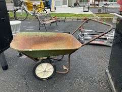 Two-Wheeled Wheelbarrow with Metal Hopper and Tubular Frame - Hash Auctions