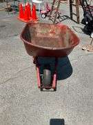 TrueTemper Wheelbarrow with Wooden Handles and Metal Hopper - Hash Auctions