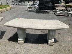 Concrete Half-Moon Bench with Separate Feet - Hash Auctions