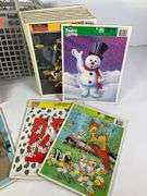 Lot of 22 Frame-Tray Puzzles With Plastic Storage Basket - Hash Auctions