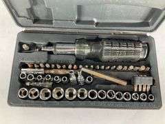 Benchtop Ratchet Screwdriver and Socket Set in Carry Case - Hash Auctions