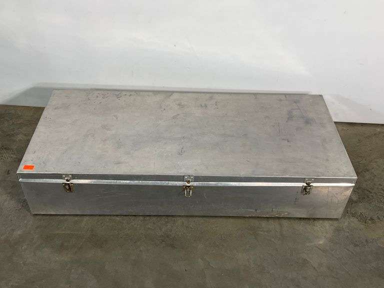 Aluminum Storage Chest with Hinged Lid and Latches, 42x18x8 - Hash Auctions