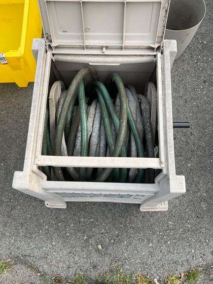 Suncast Hose Reel Storage Box with Hose - Hash Auctions