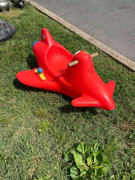 Little Tikes Red Plastic Airplane Rocker - Hash Auctions