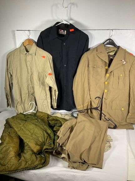 Military and Uniform Clothing Items Including Outerwear and Shirts ...