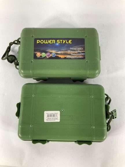 Power Style Flashlight Sets in Green Plastic Cases - Hash Auctions
