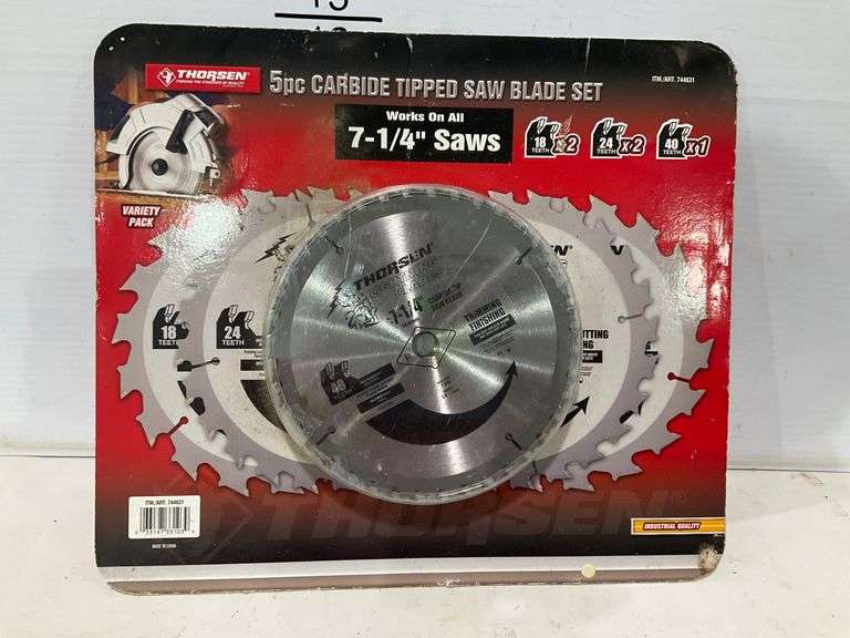 Thorsen 5pc Carbide-Tipped 7-1/4″ Saw Blade Set for Circular Saws ...