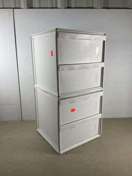 White Plastic Stacking Storage Units with Drawers - Hash Auctions