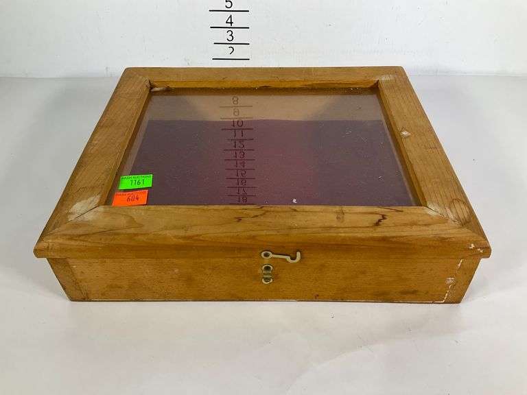 Glass-Top Display Box With Red Interior and Metal Latch - Hash Auctions