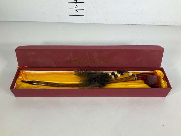Lilka Classica Long Tobacco Pipe with Feather and Bead Accents in ...
