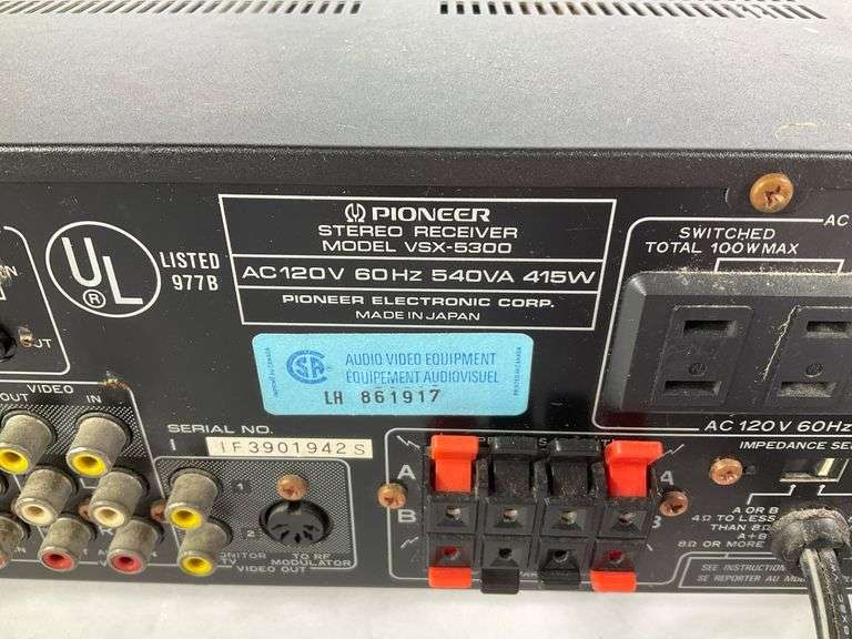Pioneer VSX-5300 Audio/Video Stereo Receiver with Dolby Surround - Hash ...